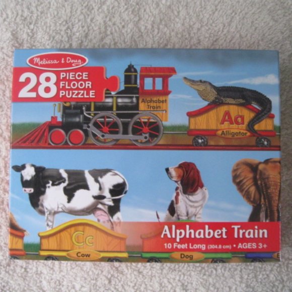 Melissa & Doug | Toys | Melissa Doug Alphabet Train 28 Piece Floor ...
